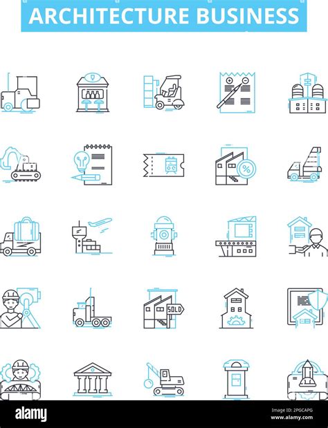 Architecture Business Vector Line Icons Set Building Design Structures Construction