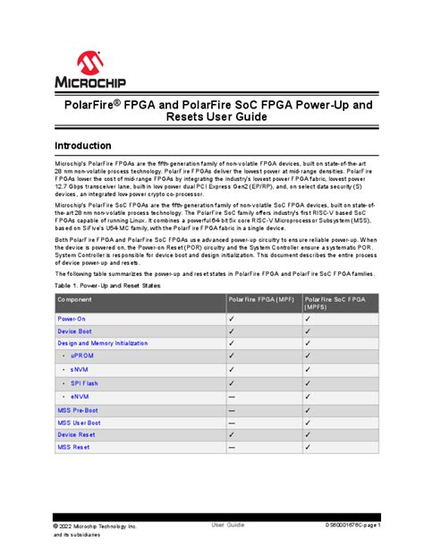 microchip polarfire fpga and soc power up and reset user guide