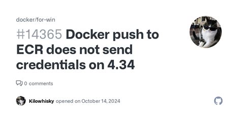 Docker Push To Ecr Does Not Send Credentials On 434 · Issue 14365 · Dockerfor Win · Github