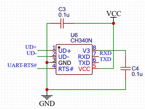 stc 串口下载电路 ch340g或ch340n usb转串口以及漏电隔离 ch340n应用电路 csdn博客