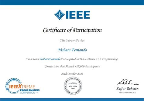 Nishara Fernando On Linkedin Ieeextreme17 Solocoder Codingtriumph Globalachievement