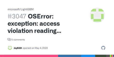 Oserror Exception Access Violation Reading 0x0000000000000058 · Issue