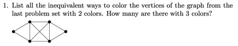 solved 1 list all the inequivalent ways to color the