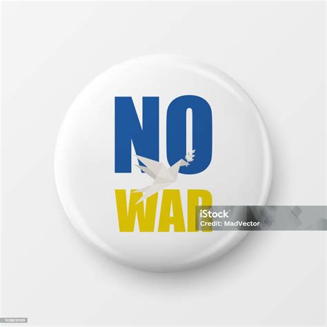 반전 평화와 비둘기 Pease 기호에 대한 반전 요구가 있는 버튼 핀 배지 투쟁 항의 우크라이나 지원 벡터 그림입니다 슬로건 우크라이나에 대한 지원 요청 로고에 대한 스톡