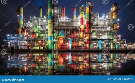 Efficiency Modern Chemical Plant Stock Illustration Illustration Of