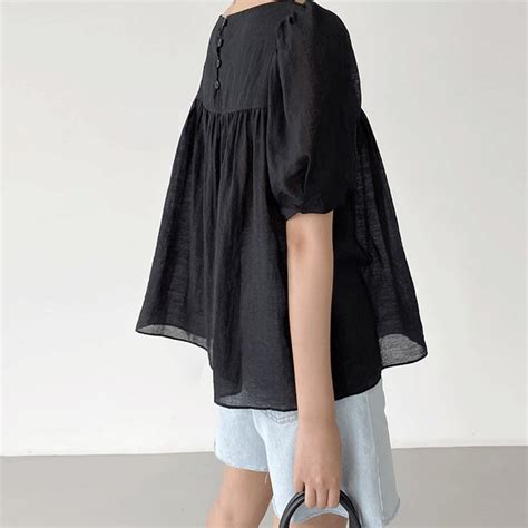 [🚚당일 빅사이즈 시스루] 여리핏셔링튜닉블라우스 3color 체형커버 Made 러블리 꾸안꾸 베이비돌 여름반팔 셔츠 에이블리