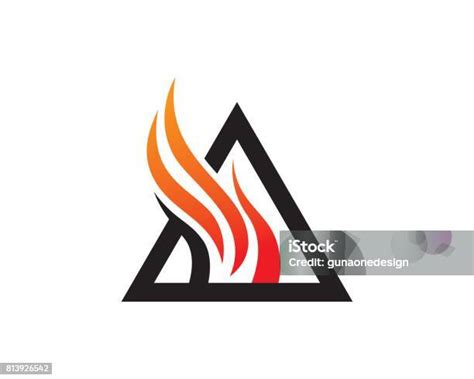 소방 삼각형 기호 서식 파일 디자인 벡터 상징 디자인 컨셉 창조적인 기호 아이콘 불에 대한 스톡 벡터 아트 및 기타 이미지