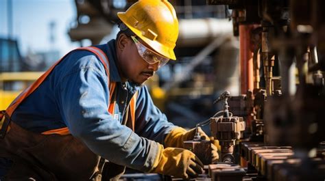 Premium Ai Image An Operator Working Doing Maintenance Tasks On An Oil