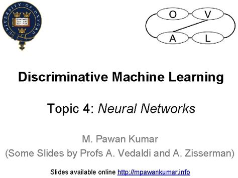 Discriminative Machine Learning Topic 4 Neural Networks M