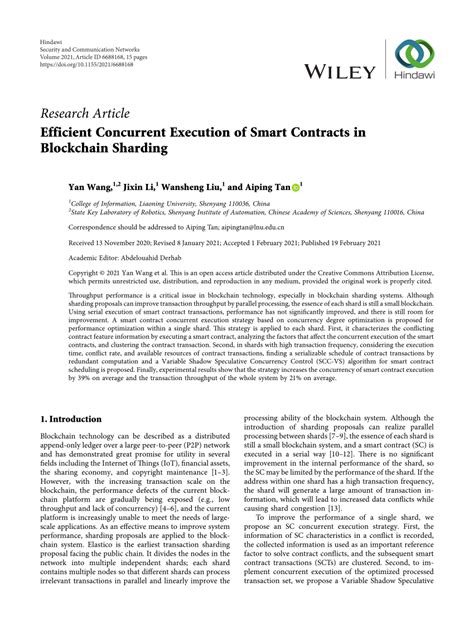 Pdf Efficient Concurrent Execution Of Smart Contracts In Blockchain
