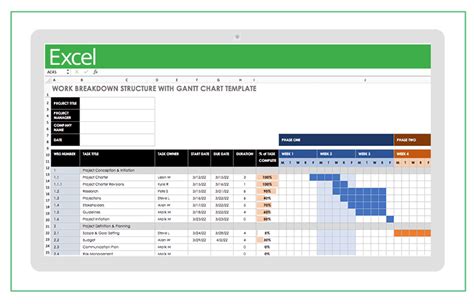 Downloade Gantt Chart Excel Template