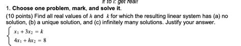 solved 1 to 1 get real 1 choose one problem mark and