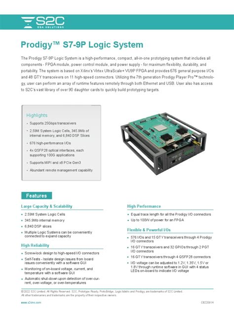 s2c prodigy s7 9p logic system datasheet pdf