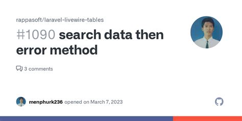 search data then error method · issue 1090 · rappasoft laravel