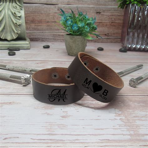 Personalized Leather Bracelet With Custom Name Unique Ts For