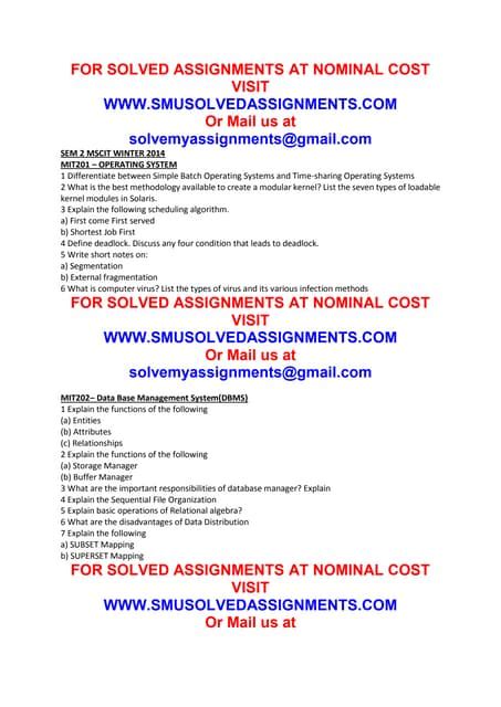 Mscit Spring Assignments Pdf