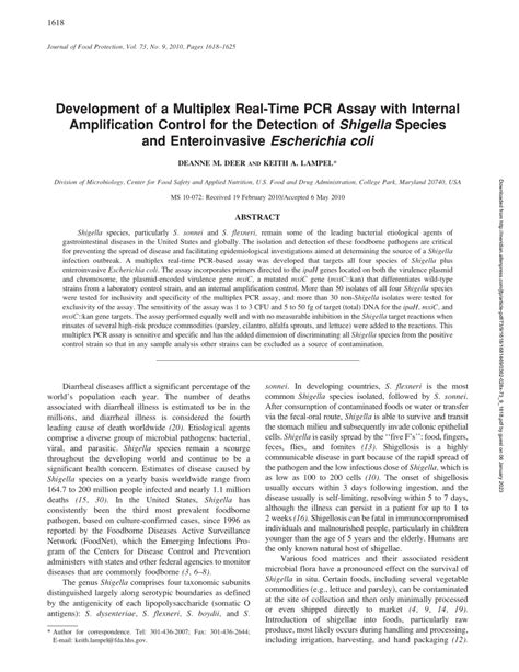Pdf Development Of A Multiplex Real Time Pcr Assay With Internal
