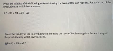 solved prove the validity of the following statement using