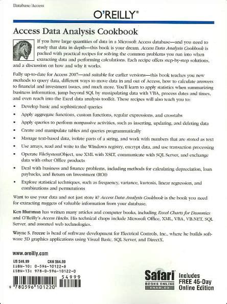 Access Data Analysis Cookbook Slicing And Dicing To Find The Results You Need By Ken Bluttman