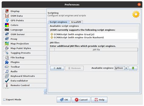 using jsr 223 josm scripting plugin