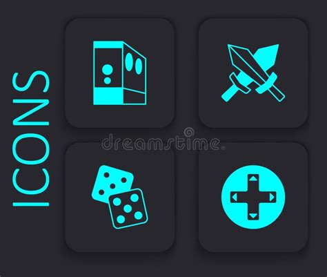 Set Game Controller Or Joystick Case Of Computer Sword For Game And