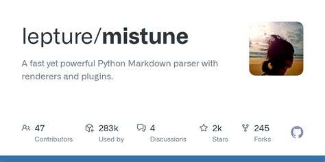 Github Lepturemistune A Fast Yet Powerful Python Markdown Parser