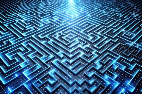A Cyber Maze With Paths Made Of Binary Code Representing Complex Data Encryption Premium Ai