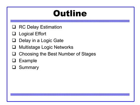 Delay Calculation In Cmos Chips Using Logical Effort By Prof Akhil Masurkar Ppsx