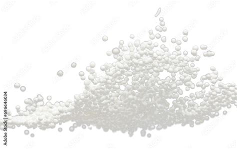 Sago Seeds Falling Down From Measure Cup White Grain Wave Floating Abstract Fly Splash In Air