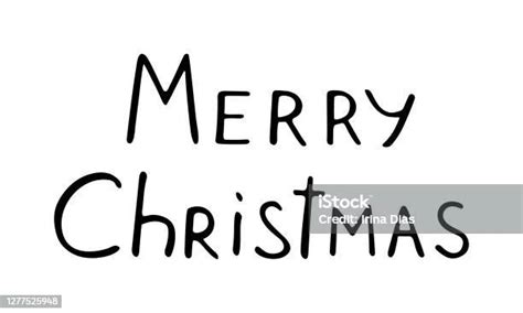 손으로 그린 문구 메리 크리스마스 새해 초대 포스터 배너 카드에 대한 필기 검은 글자 겨울 휴일에 대한 서예 흰색 배경에 격리된 스톡 벡터 그림 0명에 대한 스톡 벡터 아트
