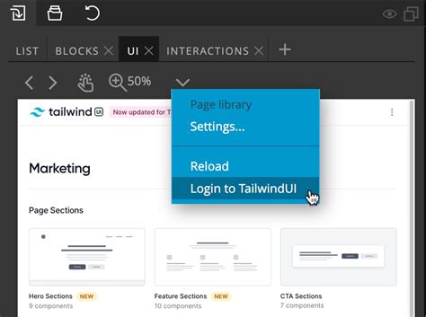 tailwindui pinegrow web editor