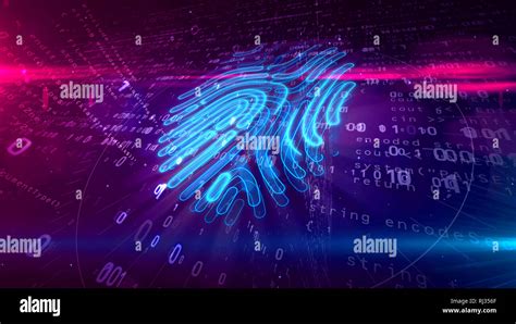 Cyber Protection By Fingerprint Identification On Digital Background Technology Of Personal