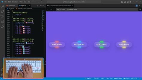 Glassmorphism Button Hover Effect Using Html And Css Youtube