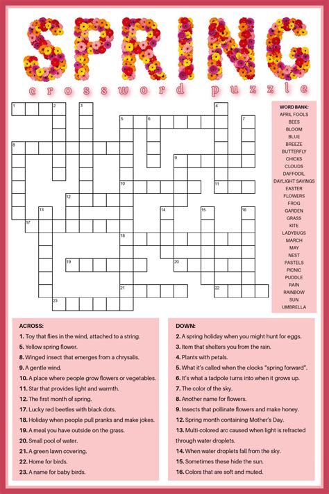 Crossword With Word Bank Printable Free Printable A Z