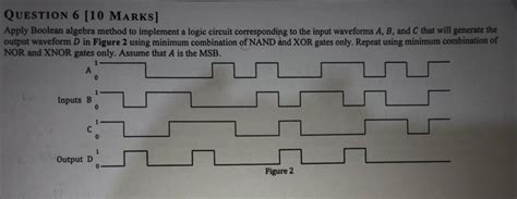 Solved QUESTION 6 10 MARKS Apply Boolean Algebra Method To Chegg Com