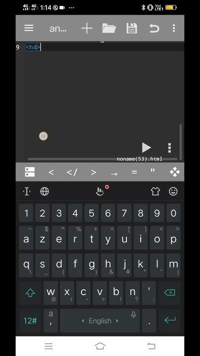 heading tag in html html in android phone 😱😱 html coding shorts