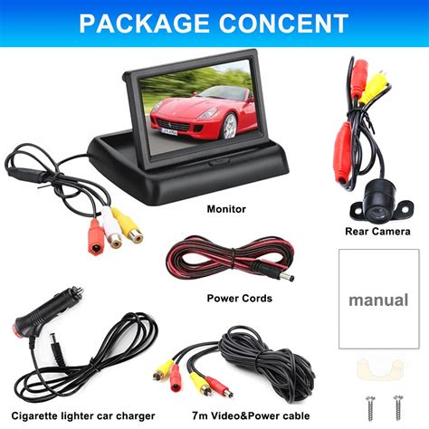 Amingo จอภาพที่จอดรถ Hd 12v 24v ชุดกล้องมองหลังรถยนต์จอภาพ Lcd ที่จอดรถความละเอียดสูง 4 3 นิ้ว