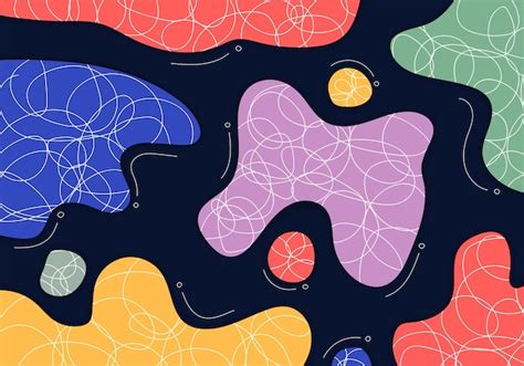 Premium Vector Abstract Doodle Colorful Template Design Decorative Overlapping Style Of Hand