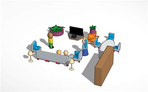 3d Design Modern Living Room Tinkercad