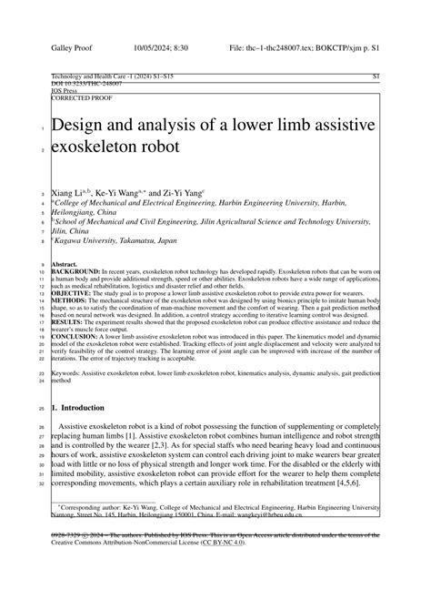 Pdf Design And Analysis Of A Lower Limb Assistive Exoskeleton Robot