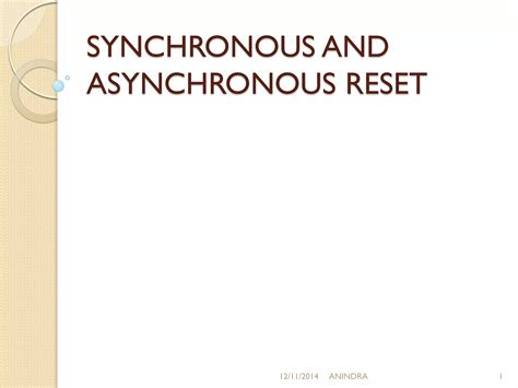 Synchronous And Asynchronous Reset PDF