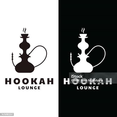 물 담뱃대 Shisha 실루엣 로고 템플릿은 바 카페 및 클럽입니다 물담배에 대한 스톡 벡터 아트 및 기타 이미지 물담배