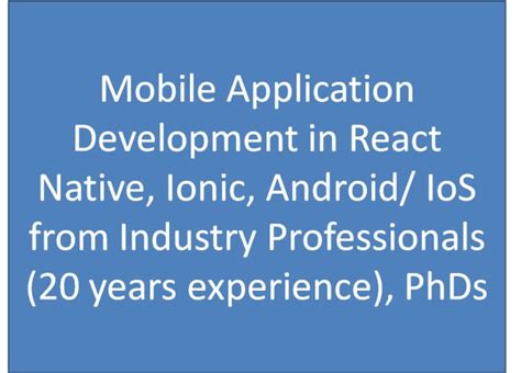 Do Mobile Development In React Native Ionic Android By Drnomanislam Fiverr