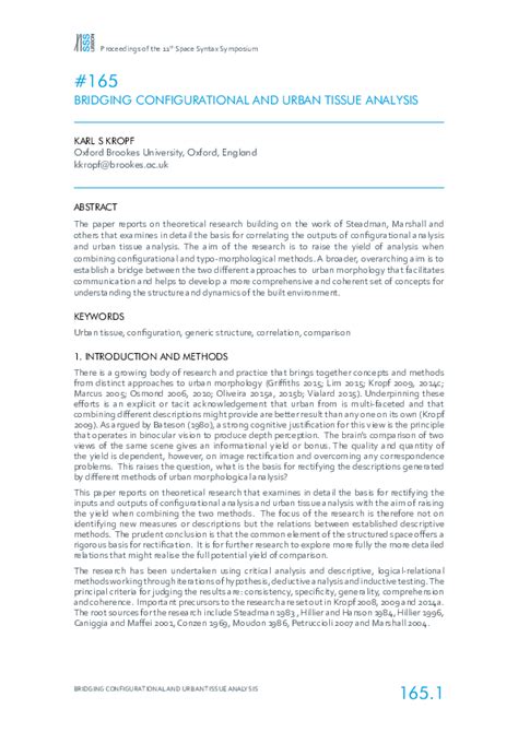 Pdf Proceedings Of The 11 Th Space Syntax Symposium Bridging Configurational And Urban Tissue