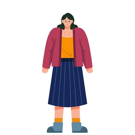 화난 여자 제스처 사람 그림 프리미엄 벡터