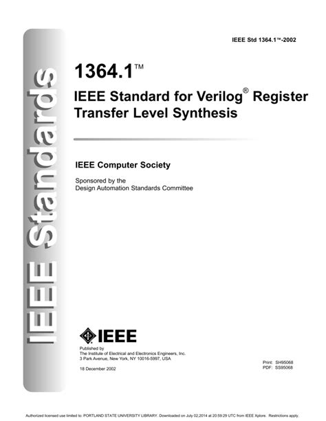 Ieee13641standardforverilogrtlsynthesis