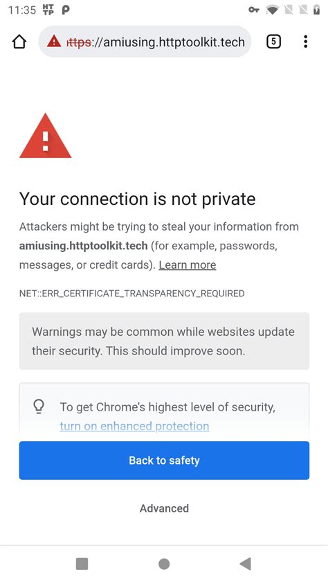 Bug Errceritificatetransparencyrequired On Android · Issue 325 · Toolkittoolkit