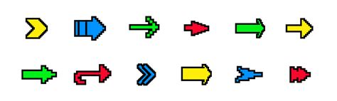 8 Bit Arrow Sticker Icon Pixel Retro Arcade Game Forward Arrow