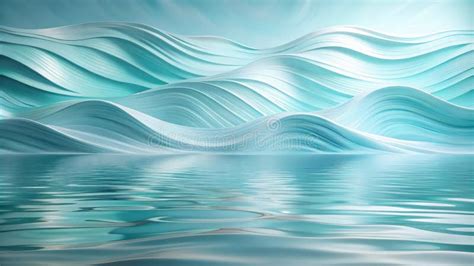 Serene Aqua Waves Reflecting On A Tranquil Surface An Abstract Landscape Of Smooth Undulating