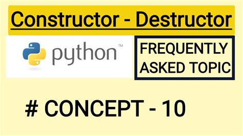 Oops Concept In Python Constructor Destructor In Python Cbse